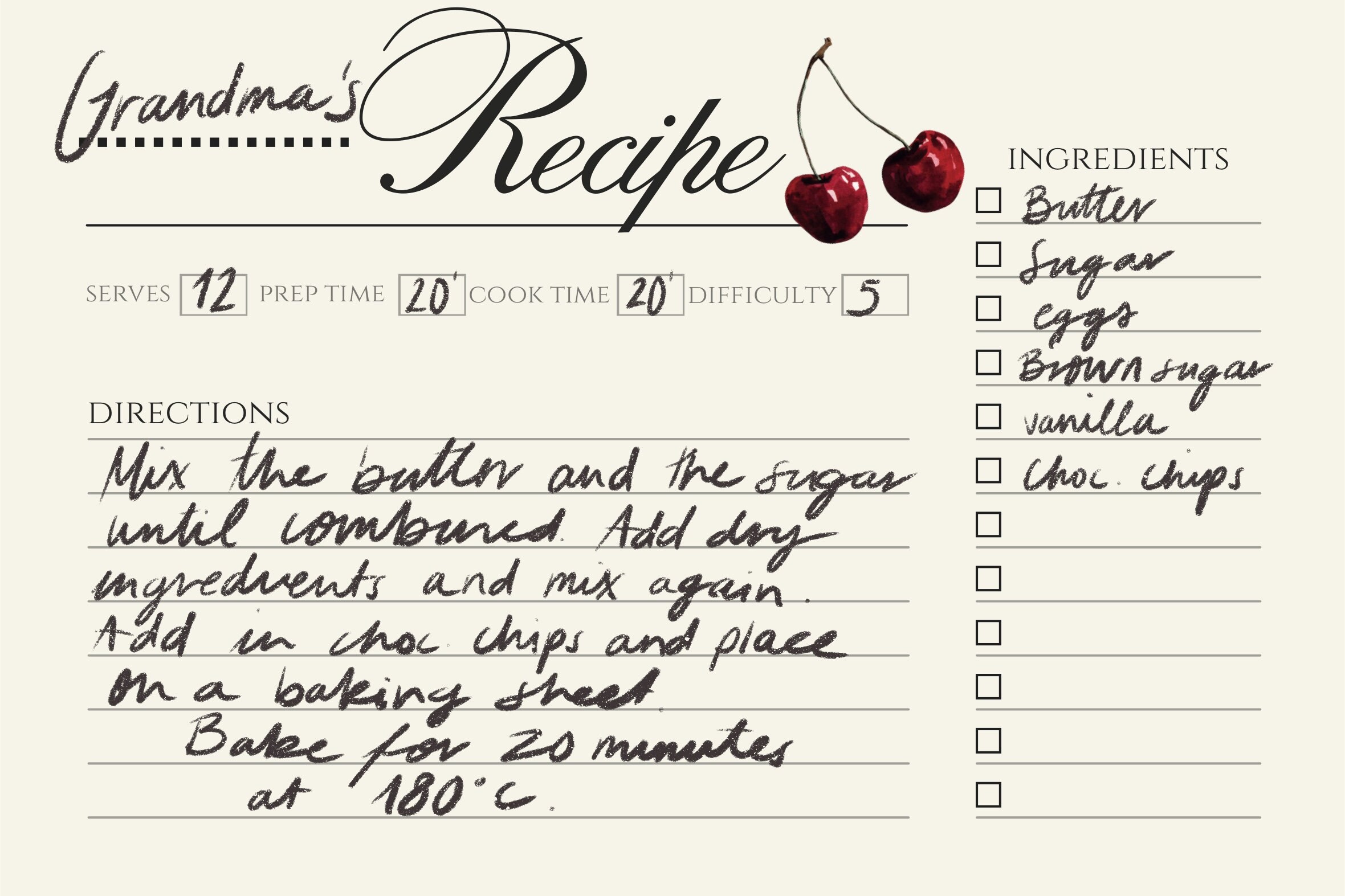 Retro Recipe Cards | Instant Download - Etsy