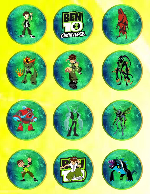 Ben 10 theme Cupcake Toppers Ben 10 Cupcake topper Ben 10 | Etsy