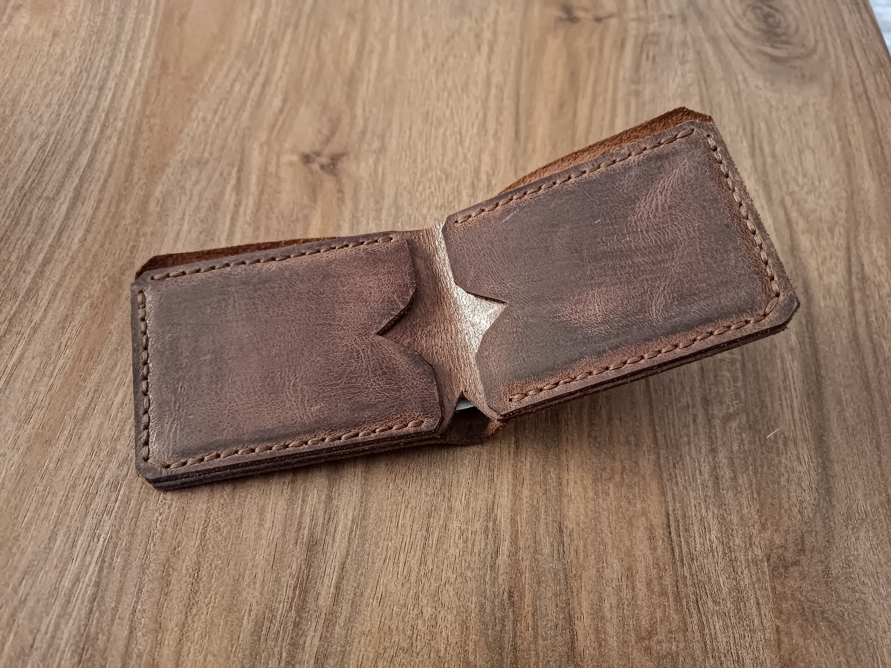 Leather Cash Wallet. Card Wallet. Card Holder. Brown Wallet. Handmade ...