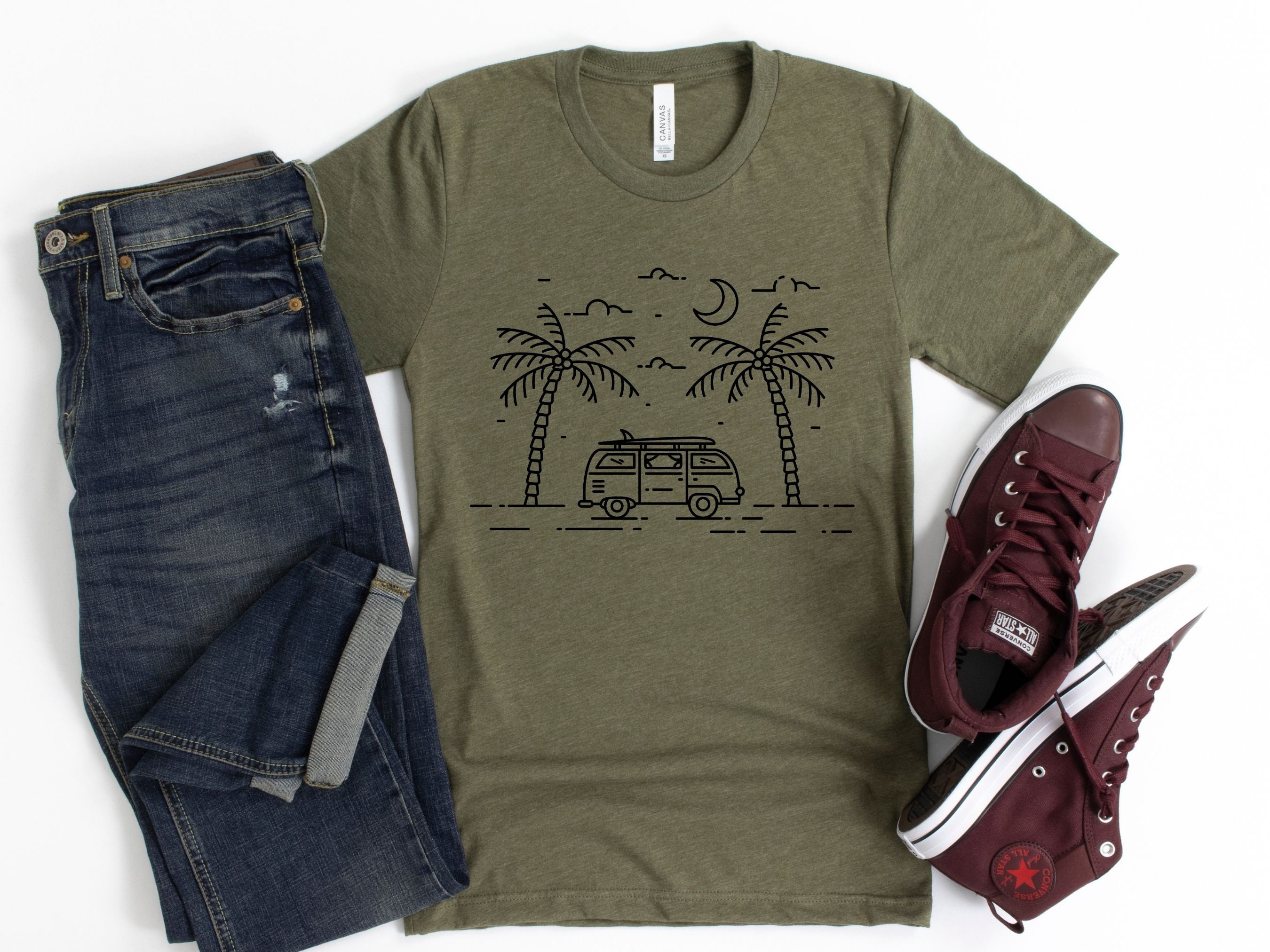 VAN LIFE SHIRT, Vanlife Shirt for Couples, Summer Shirt, Retro Bus ...