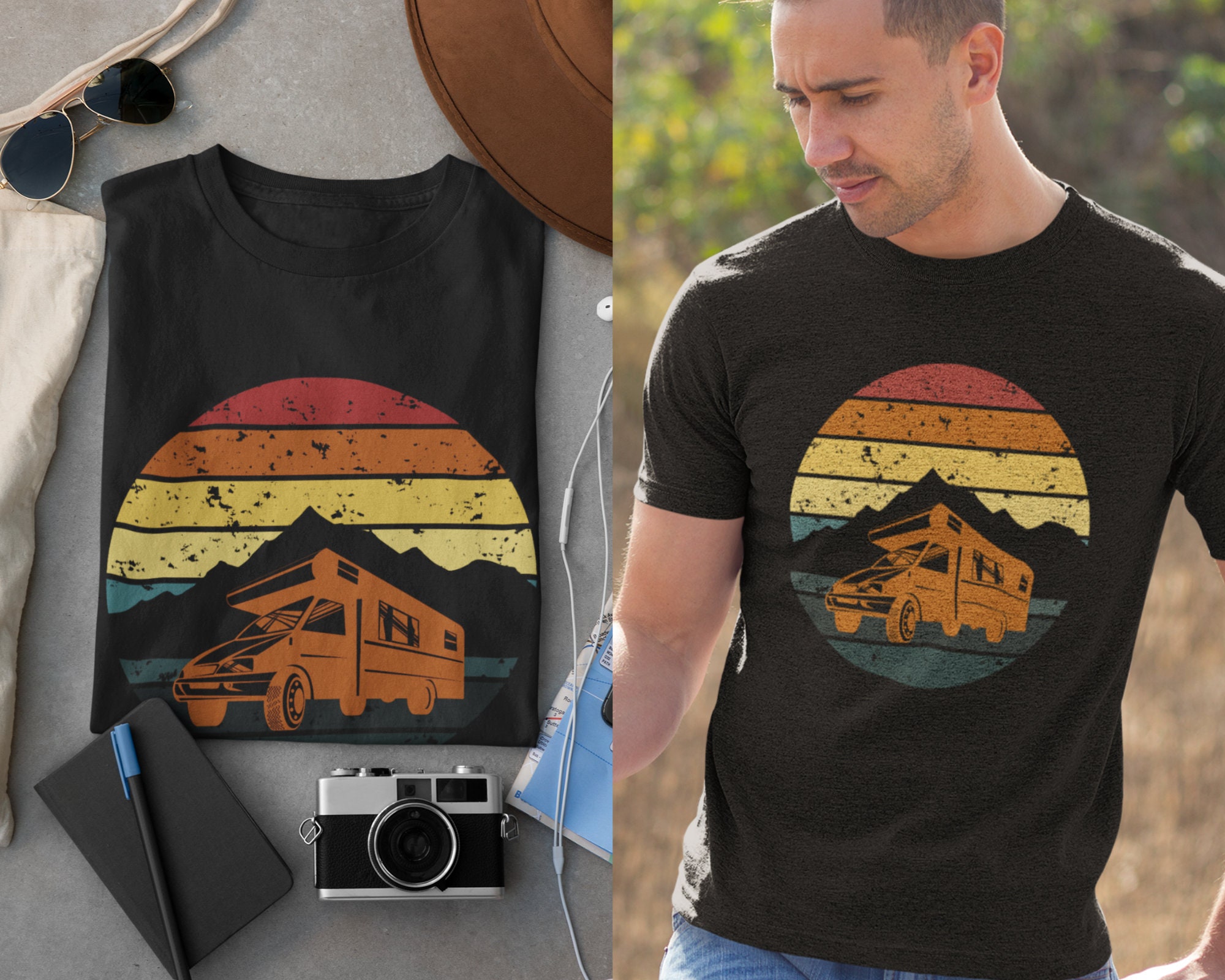 RV SHIRT, Rv Gift for Men, Retro RV Shirt for Happy Camper, Camping ...