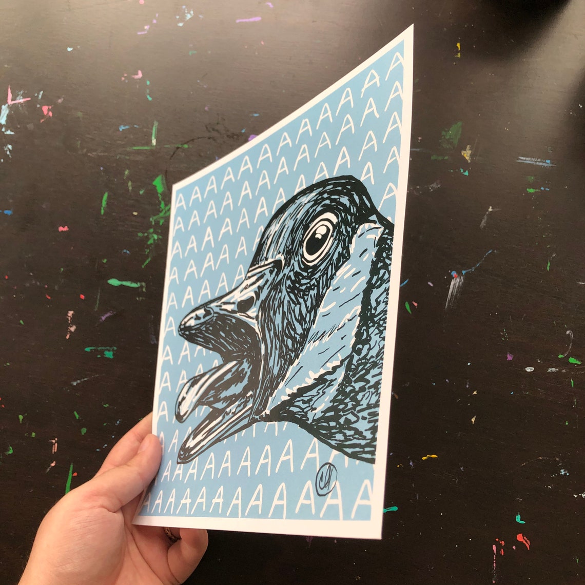 Screaming Goose Digital Art Print 8x8in - Etsy