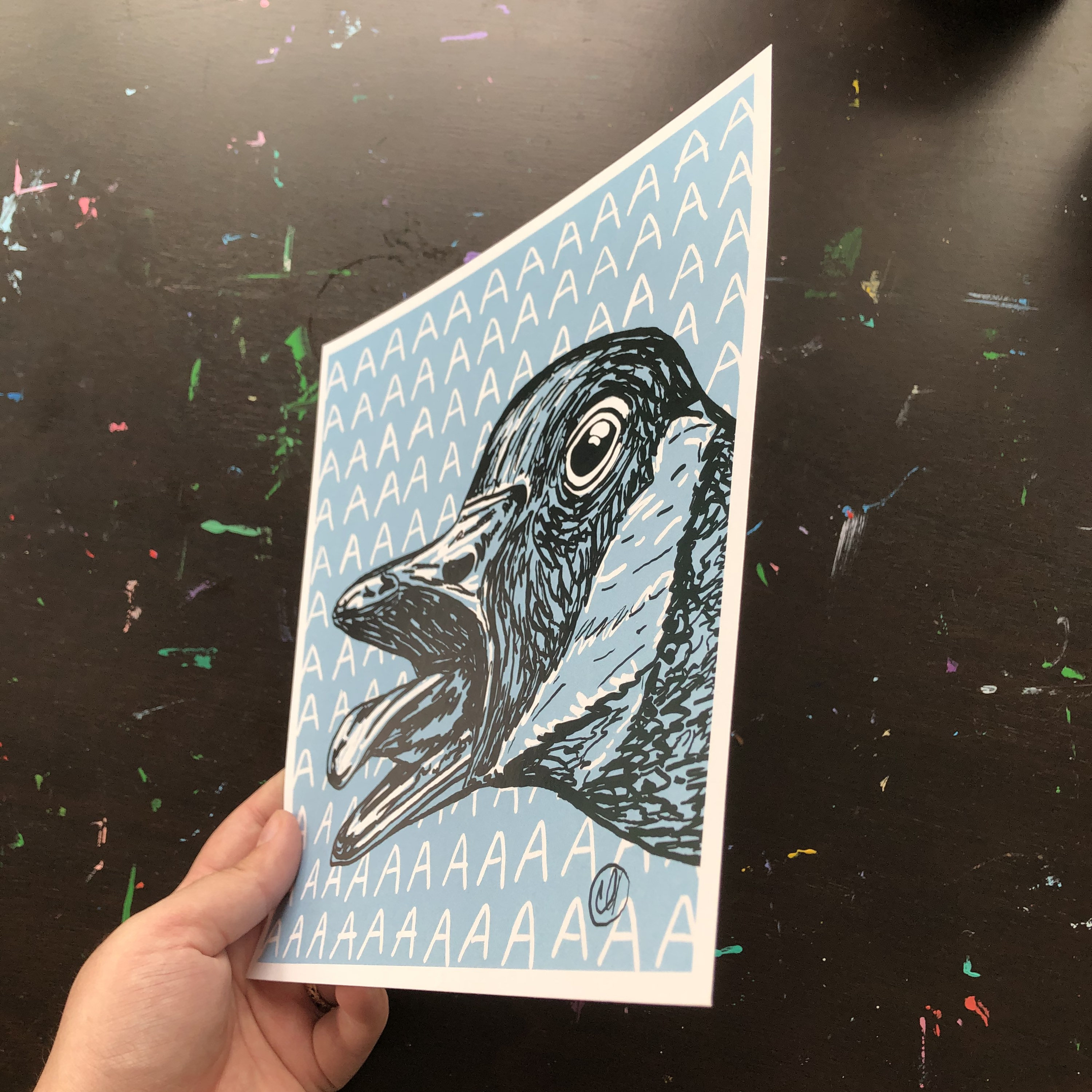 Screaming Goose Digital Art Print 8x8in | Etsy