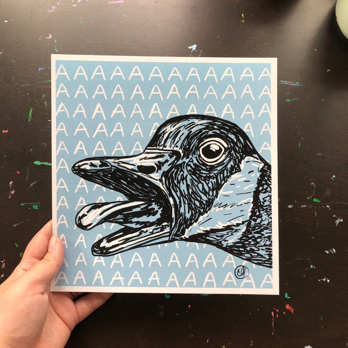 Screaming Goose Digital Art Print 8x8in - Etsy