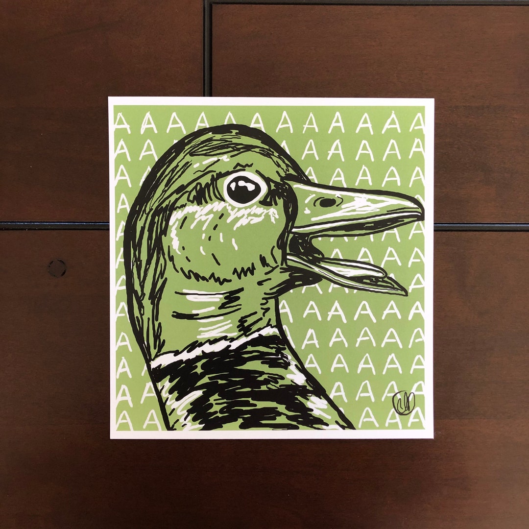 Screaming Duck Digital Art Print (8x8in) - Etsy