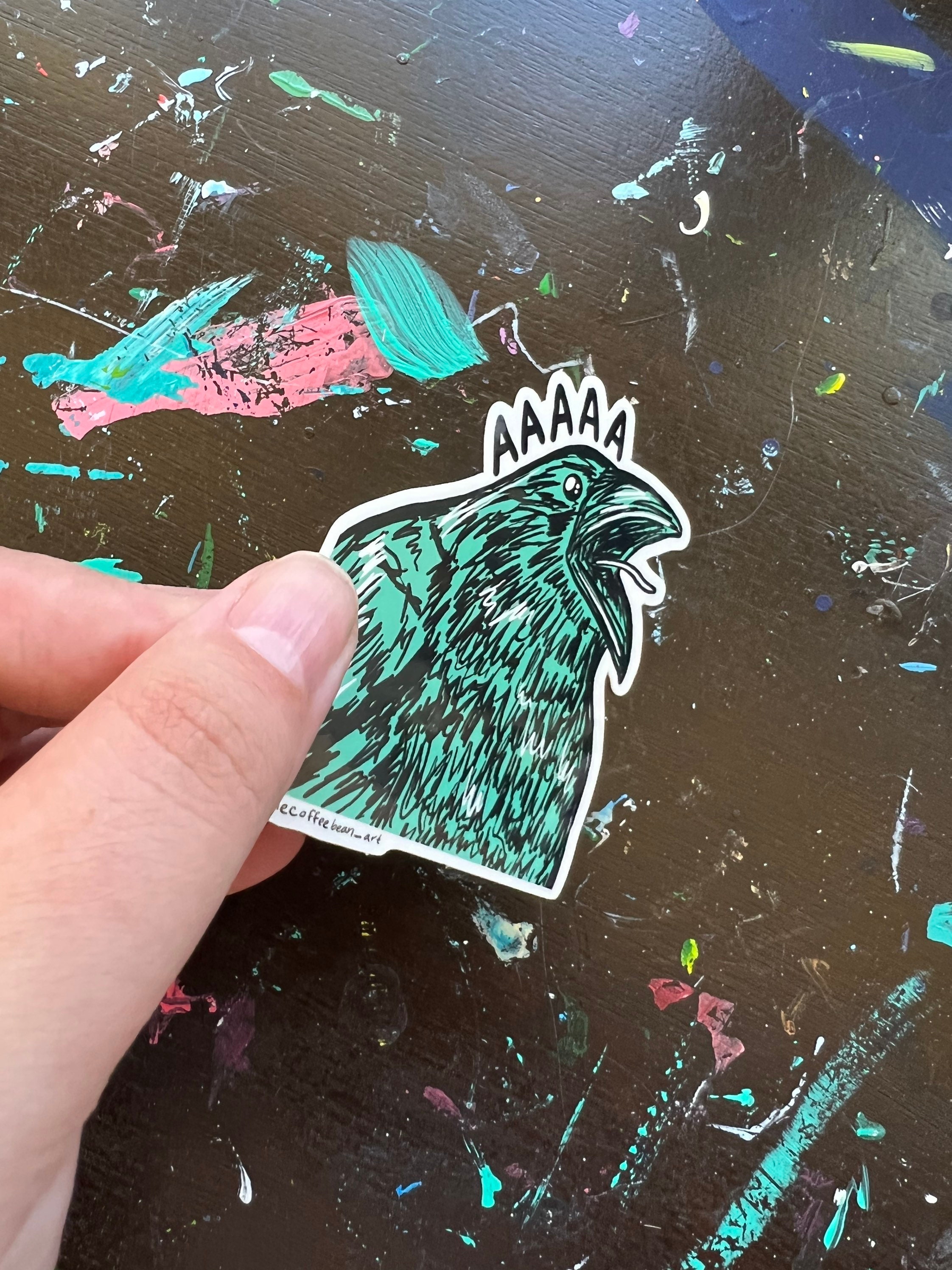 Screaming Raven Vinyl Sticker for Laptop Waterbottle or - Etsy