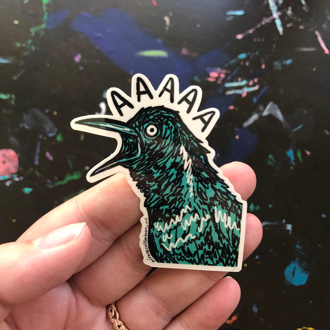 Screaming Grackle Vinyl Sticker - for Laptop, Waterbottle, or Phone ...