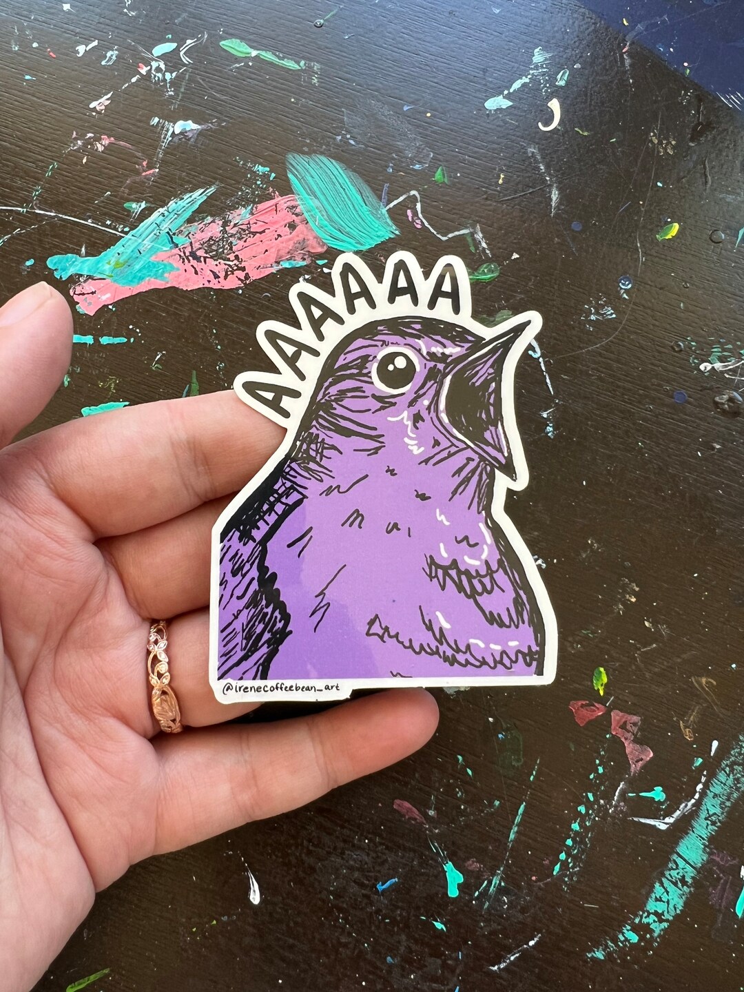 Screaming Nightingale Vinyl Sticker for Laptop, Waterbottle, or Phone ...