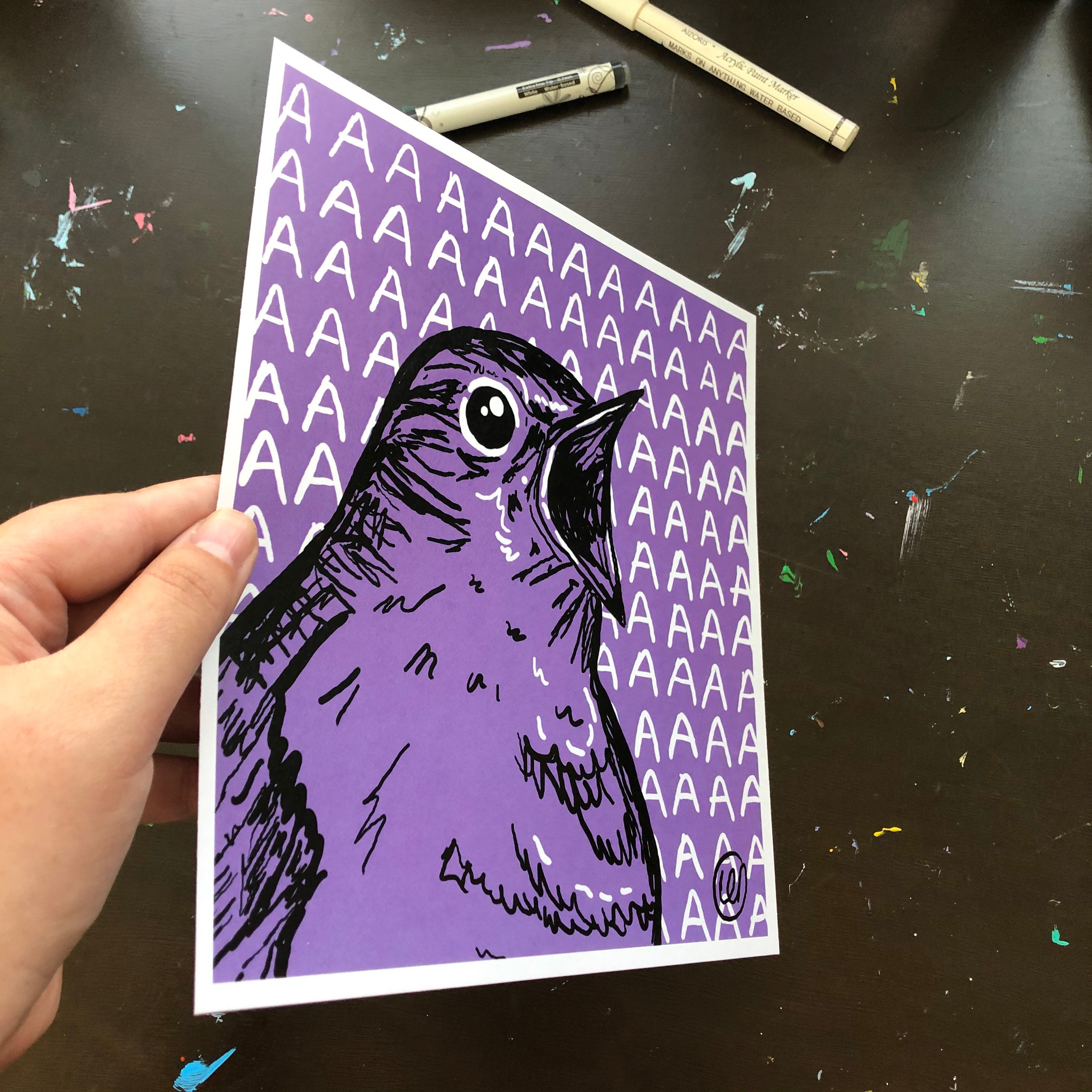 Screaming Nightingale Digital Art Print 8x8in - Etsy