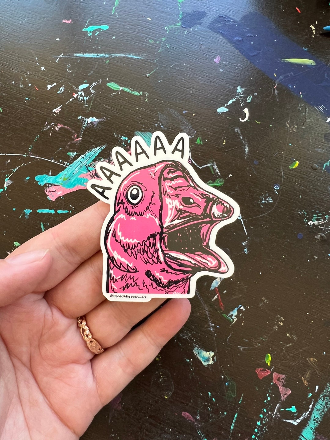 Screaming Goose Vinyl Sticker (pink) - for Laptop, Waterbottle, or ...