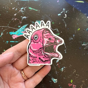 Screaming Goose Vinyl Sticker (pink) - for Laptop, Waterbottle, or ...