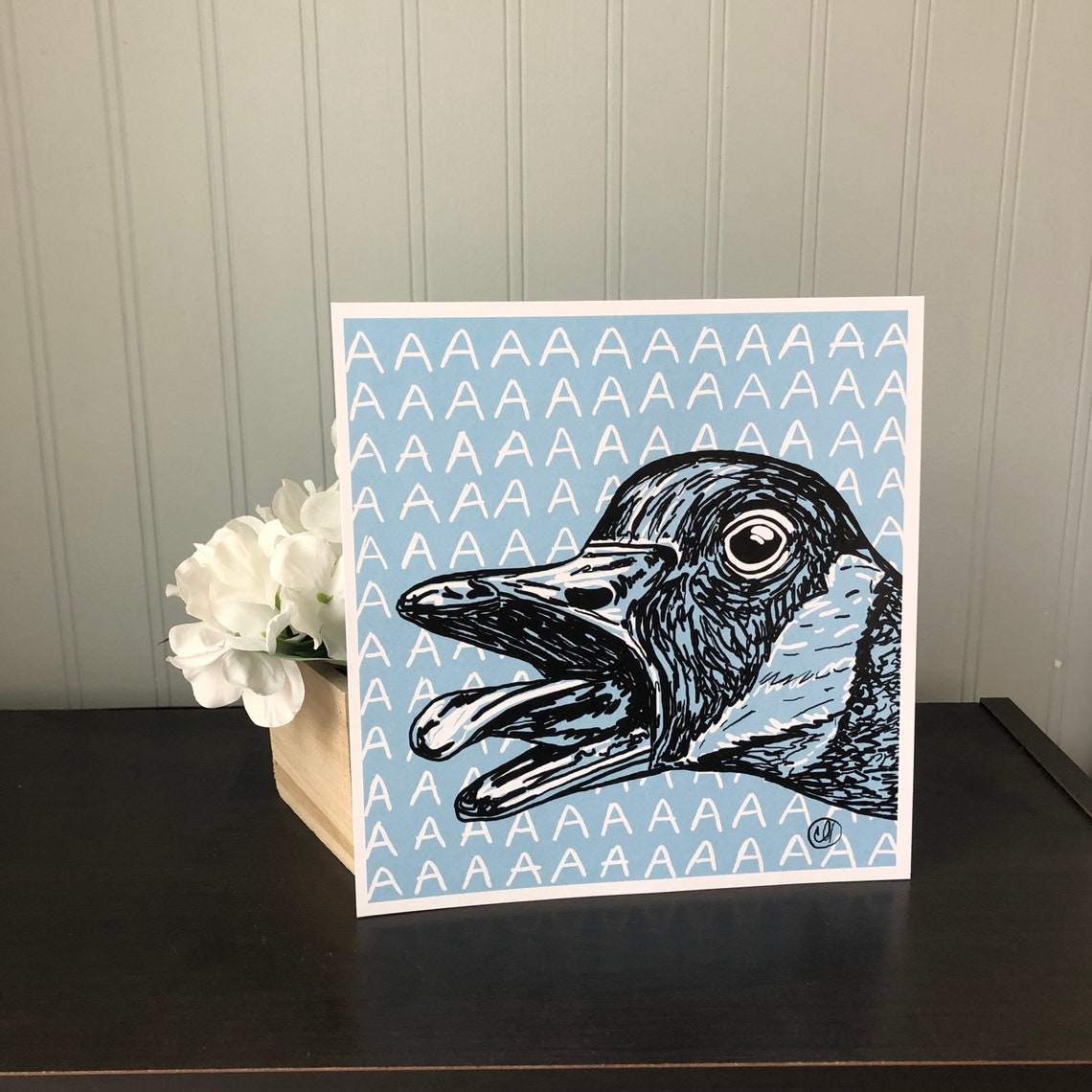 Screaming Goose Digital Art Print 8x8in - Etsy