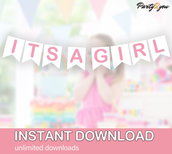 Baby Girl Banner Template Baby Shower Banner Adorable Bear On The