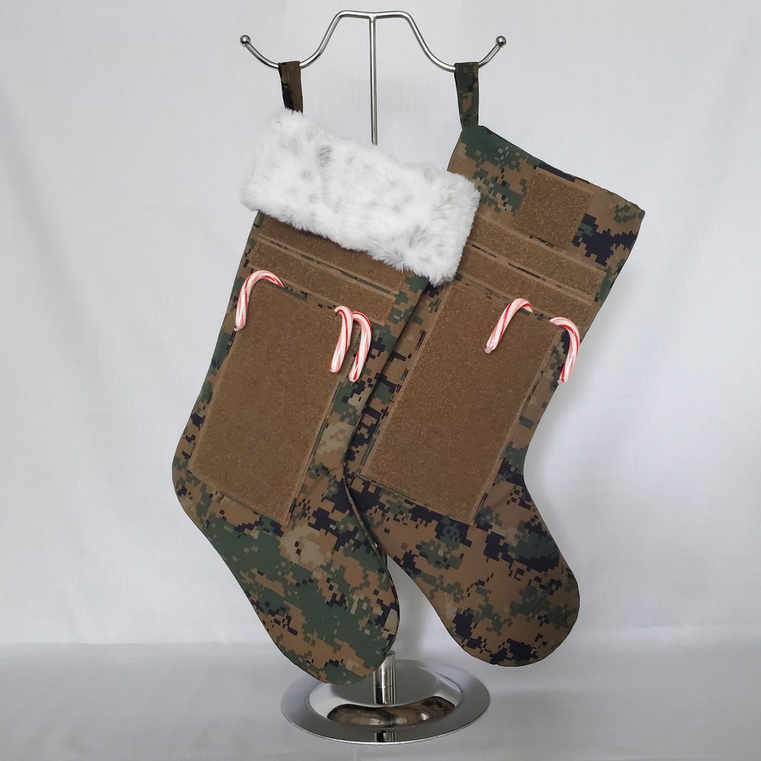 Military Christmas Stocking in Marine Woodland - Etsy