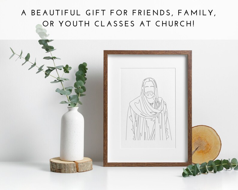 Simple Jesus Christ Line Drawing | Savior Art | Modern Christian Art - Etsy