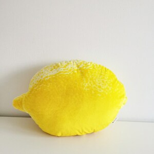 Lemon Pillow: Realistic Velvet Citrus Plush Cushion (17.7") - Etsy