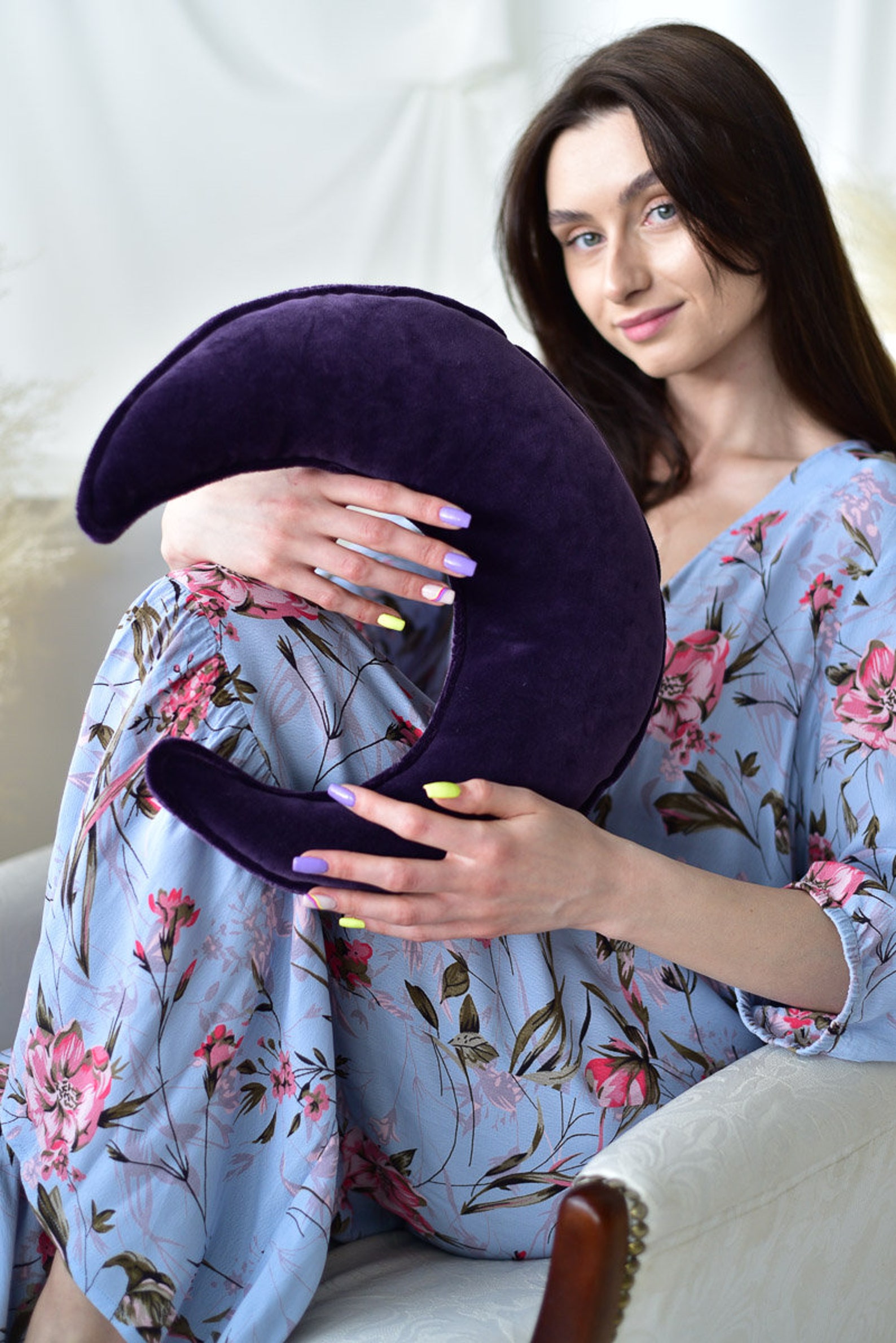 Moon Decorative Shaped Pillow Velvet Cushion Moon and Stars - Etsy