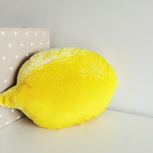 Lemon Pillow: Realistic Velvet Citrus Plush Cushion (17.7") - Etsy