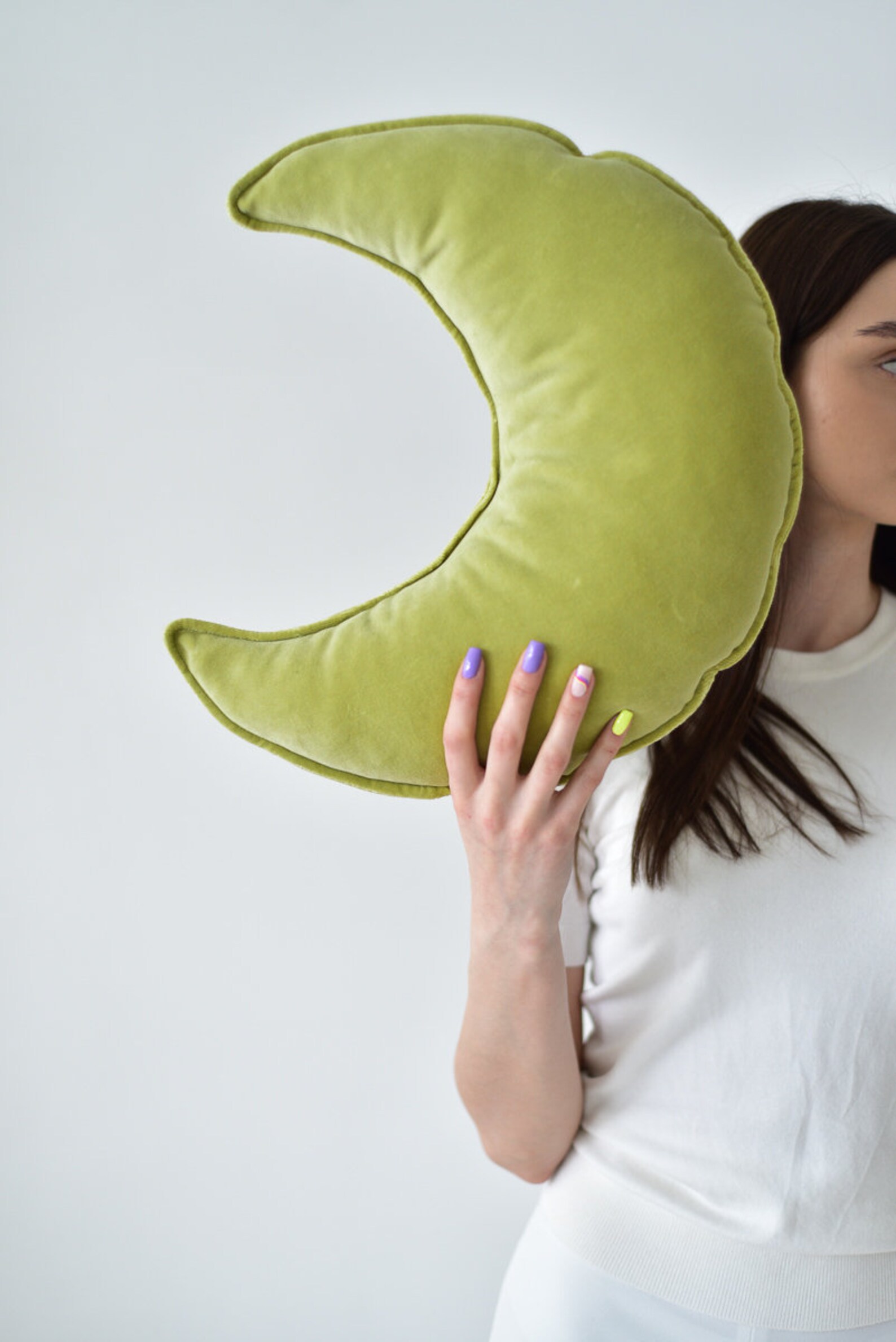 Moon Decorative Shaped Pillow Velvet Cushion Moon and Stars - Etsy