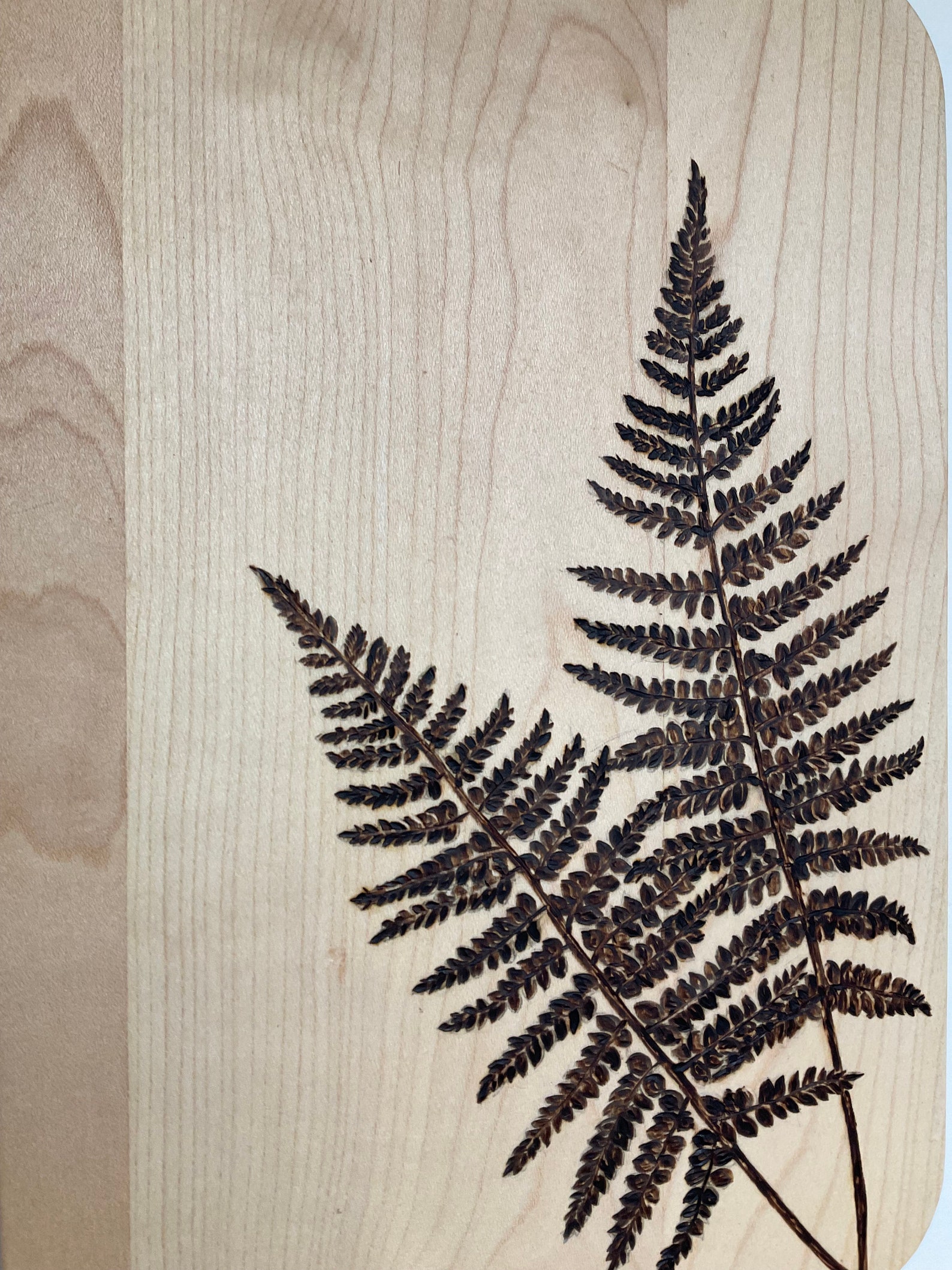 Pyrography Wood Burning Art Fern Design Serving Board - Etsy