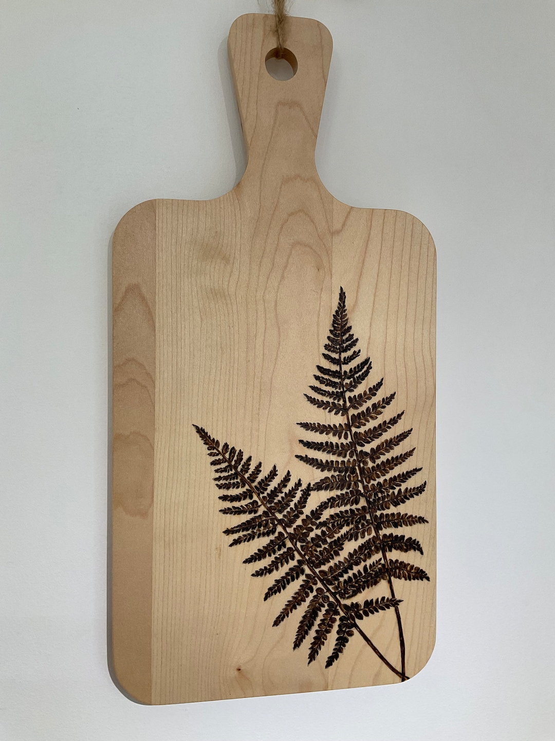 Pyrography Wood Burning Art Fern Design Serving Board - Etsy UK