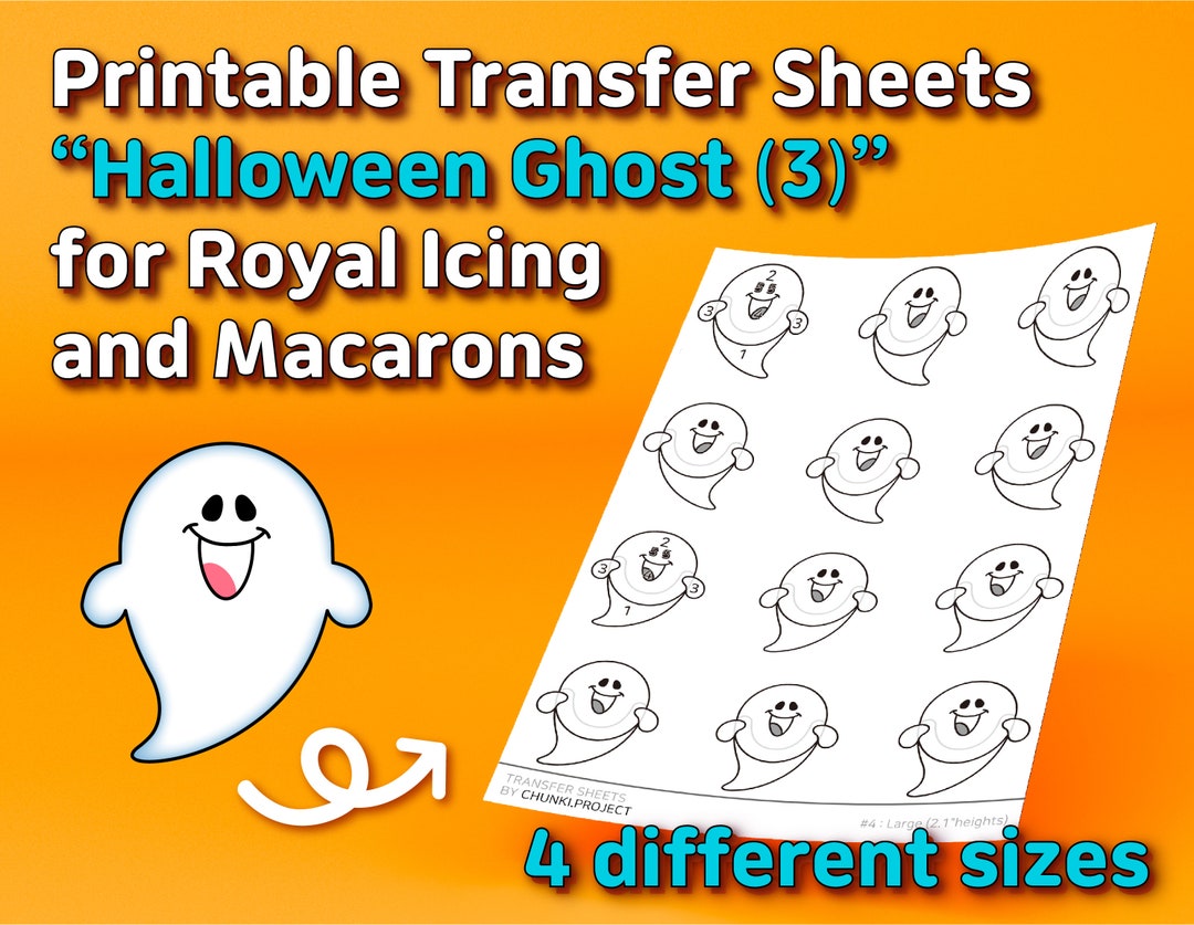 Printable Transfer Sheets "halloween Ghost (3)" for Royal Icing and ...