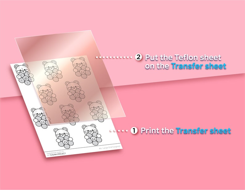 Printable Transfer Sheets 5 Leaves Flower Teddy - Etsy