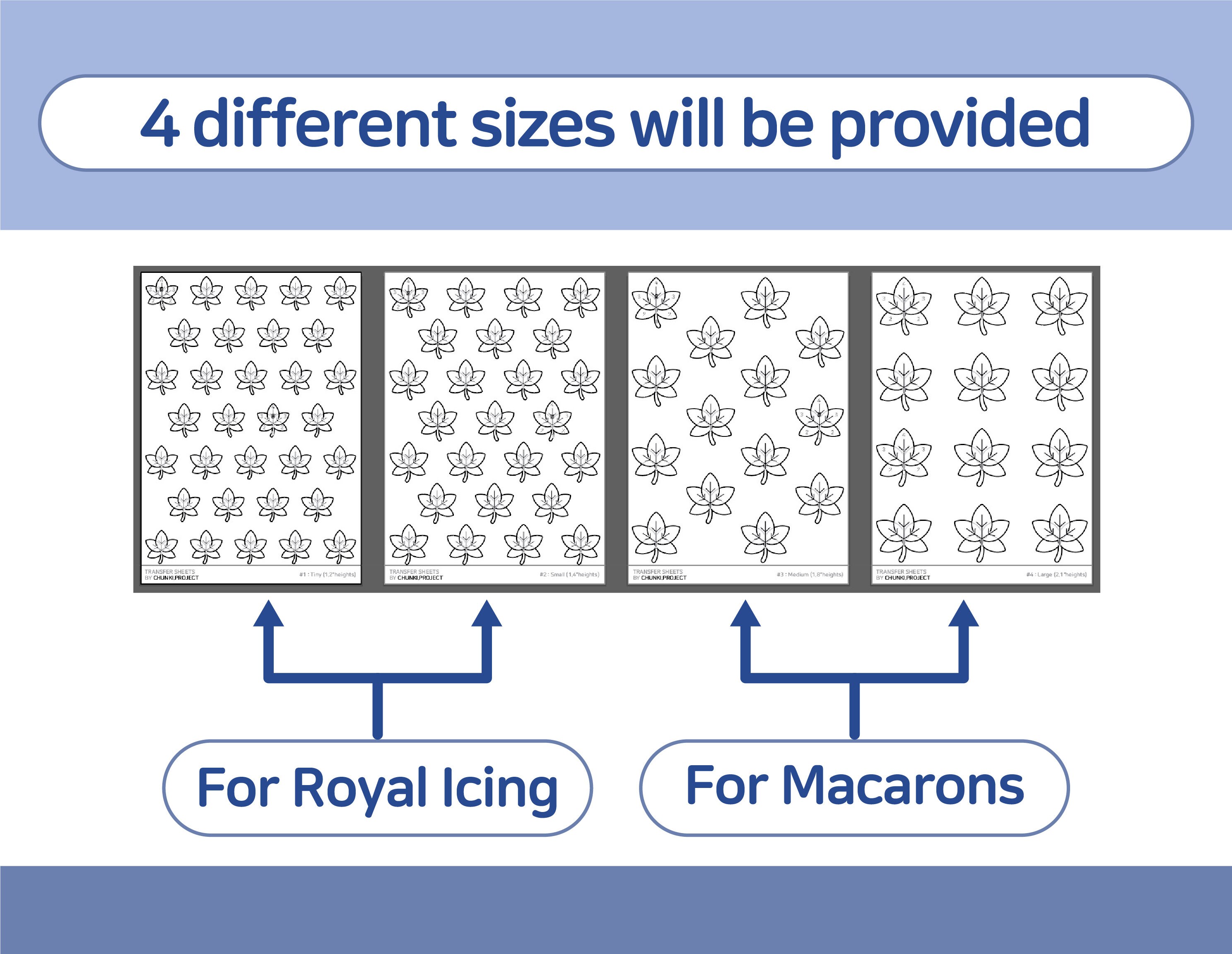 Printable Transfer Sheets "maple Leaf" for Royal Icing and Macarons - Etsy