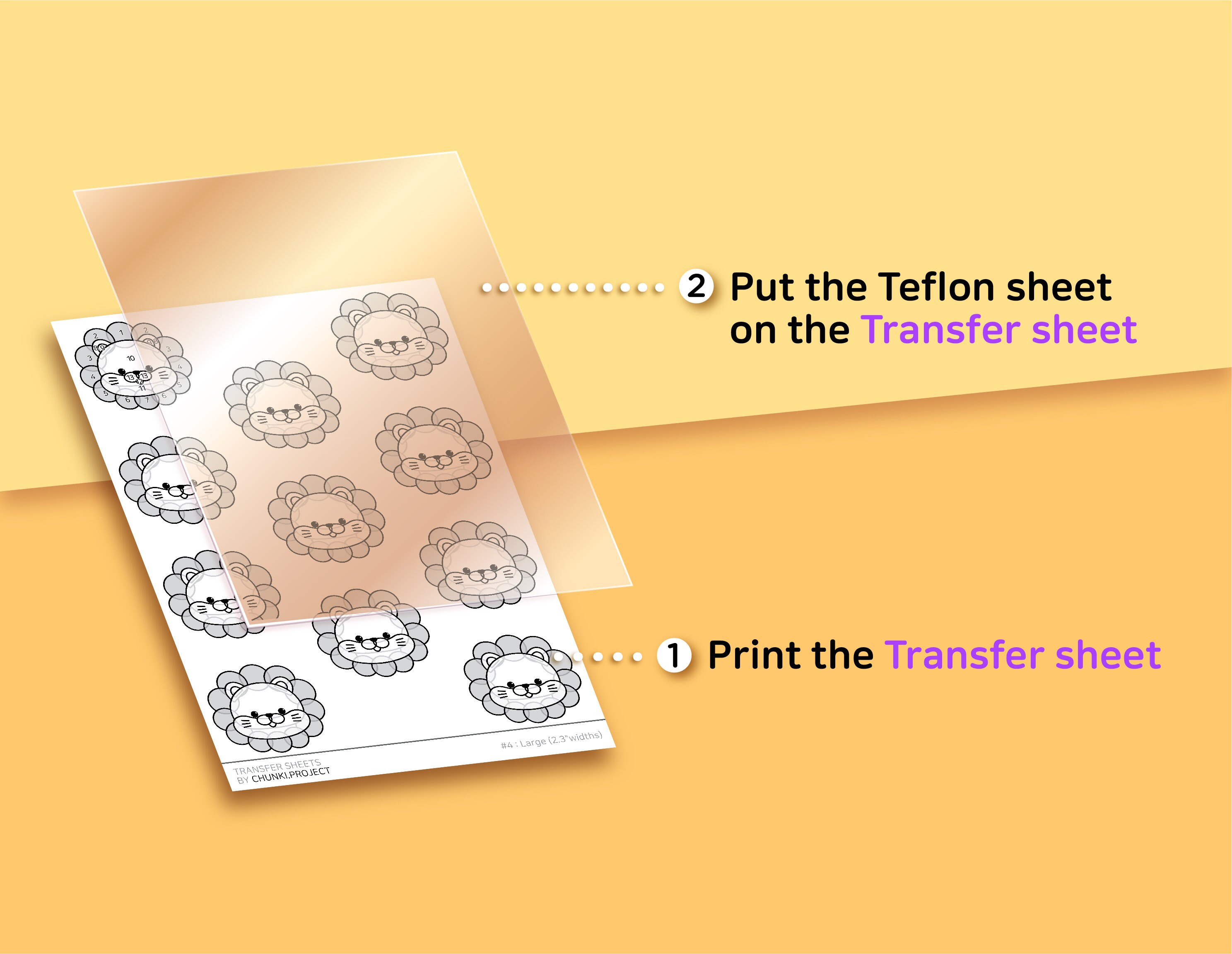 Printable Transfer Sheets adorable Cute Lion for - Etsy