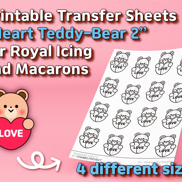 Teddy Bear Icing Transfers - Etsy