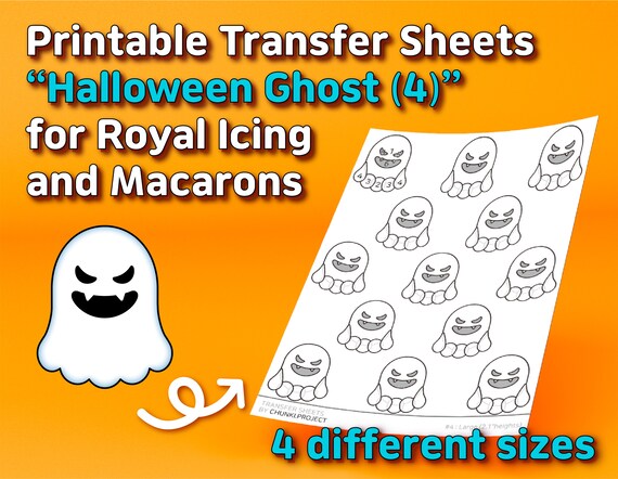 Printable Transfer Sheets halloween Ghost 4 for - Etsy