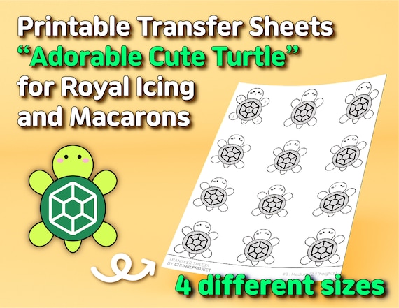Printable Transfer Sheets adorable Cute Turtle for | Etsy