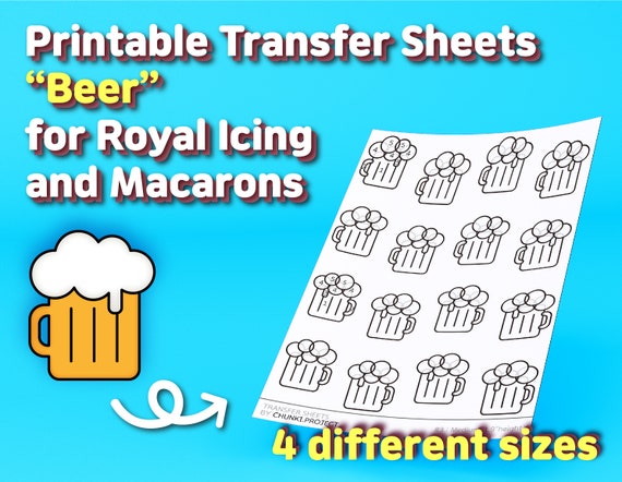 Printable Template Beer Design for Royal Icing and | Etsy