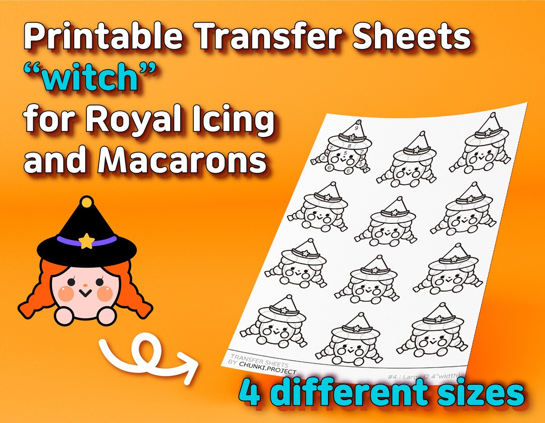 Printable Transfer Sheets "halloween Witch" for Royal Icing and ...