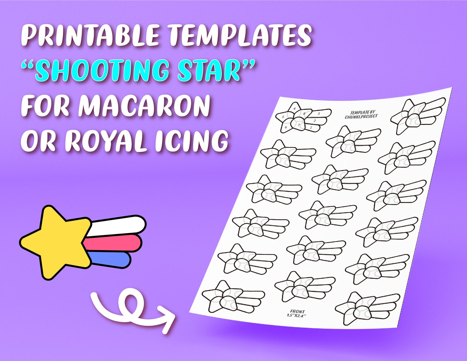 Printable Template Shooting Star Design for | Etsy