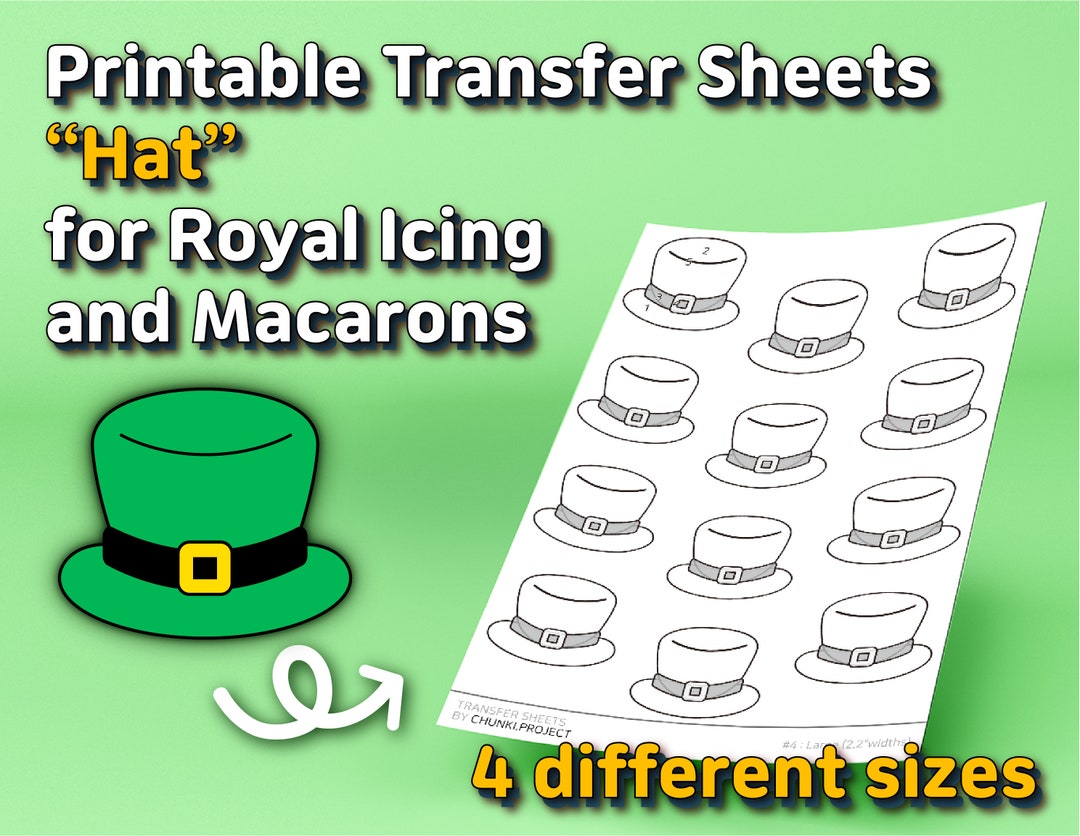Printable Transfer Sheets "saint Patrick's Hat" for Royal Icing and ...