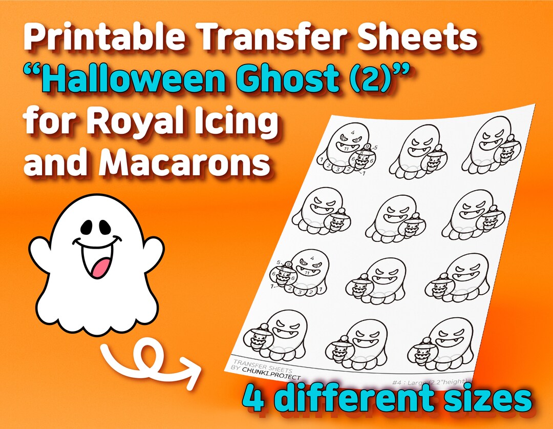 Printable Transfer Sheets "halloween Ghost(2)" for Royal Icing and ...