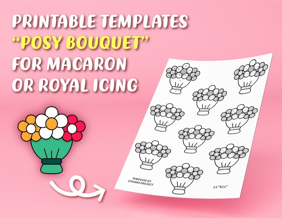 Printable Template posy Bouquet for Macaron or | Etsy
