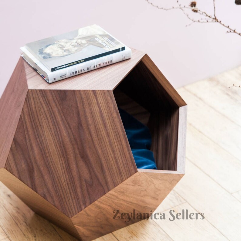 Modern Walnut Tree Veneered Mdf Cat Bed Cat Cave Premium - Etsy