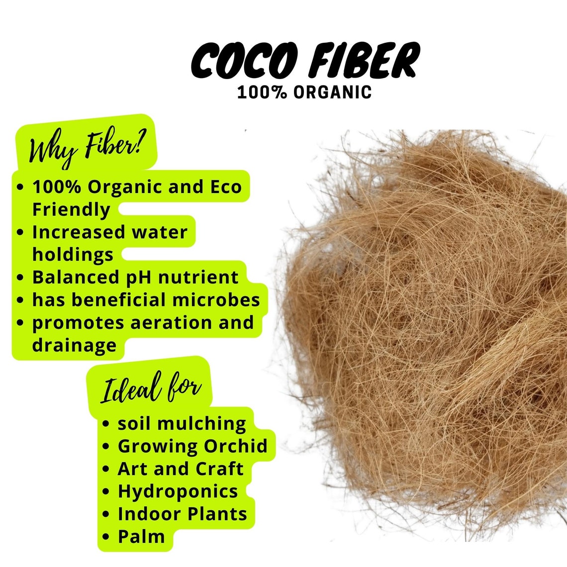 Coconut Husk Fiber Pure Organic Coco Husk Fiber Homemade Coir - Etsy