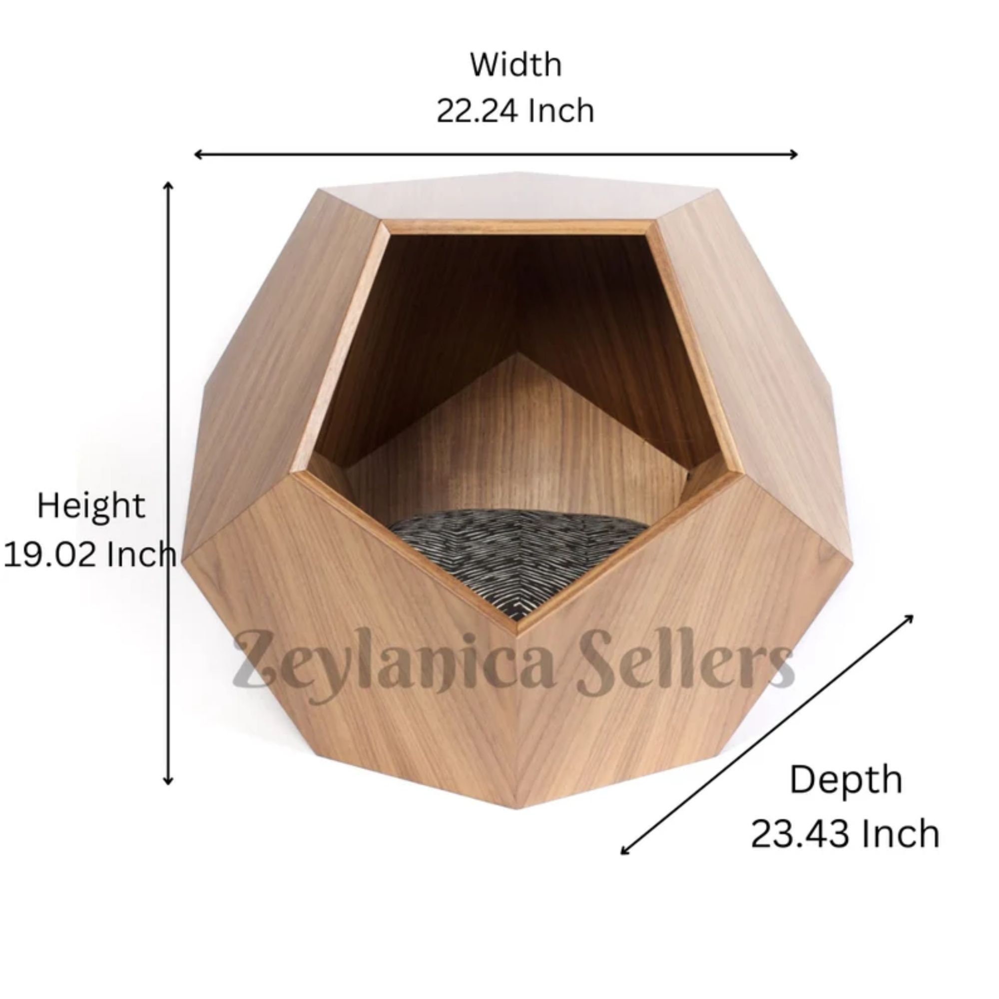 Modern Walnut Tree Veneered Mdf Cat Bed Cat Cave Premium - Etsy