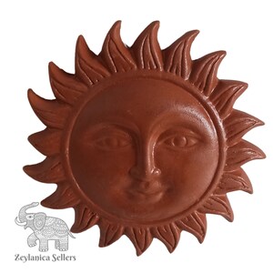 Terracotta Sun and Moon Sun Face Pottery Wall Hanging - Etsy UK