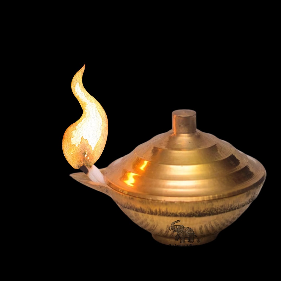 Mystical Brass Oil Lamp - Handcrafted Diya With Free 100 Wicks ...