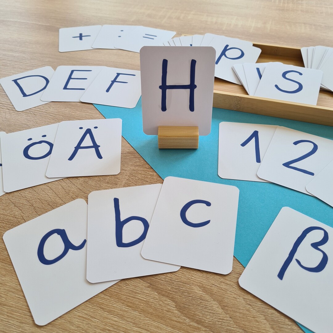 Gift for School Enrollment Letter Cards With Card Holder - Alphabet in ...