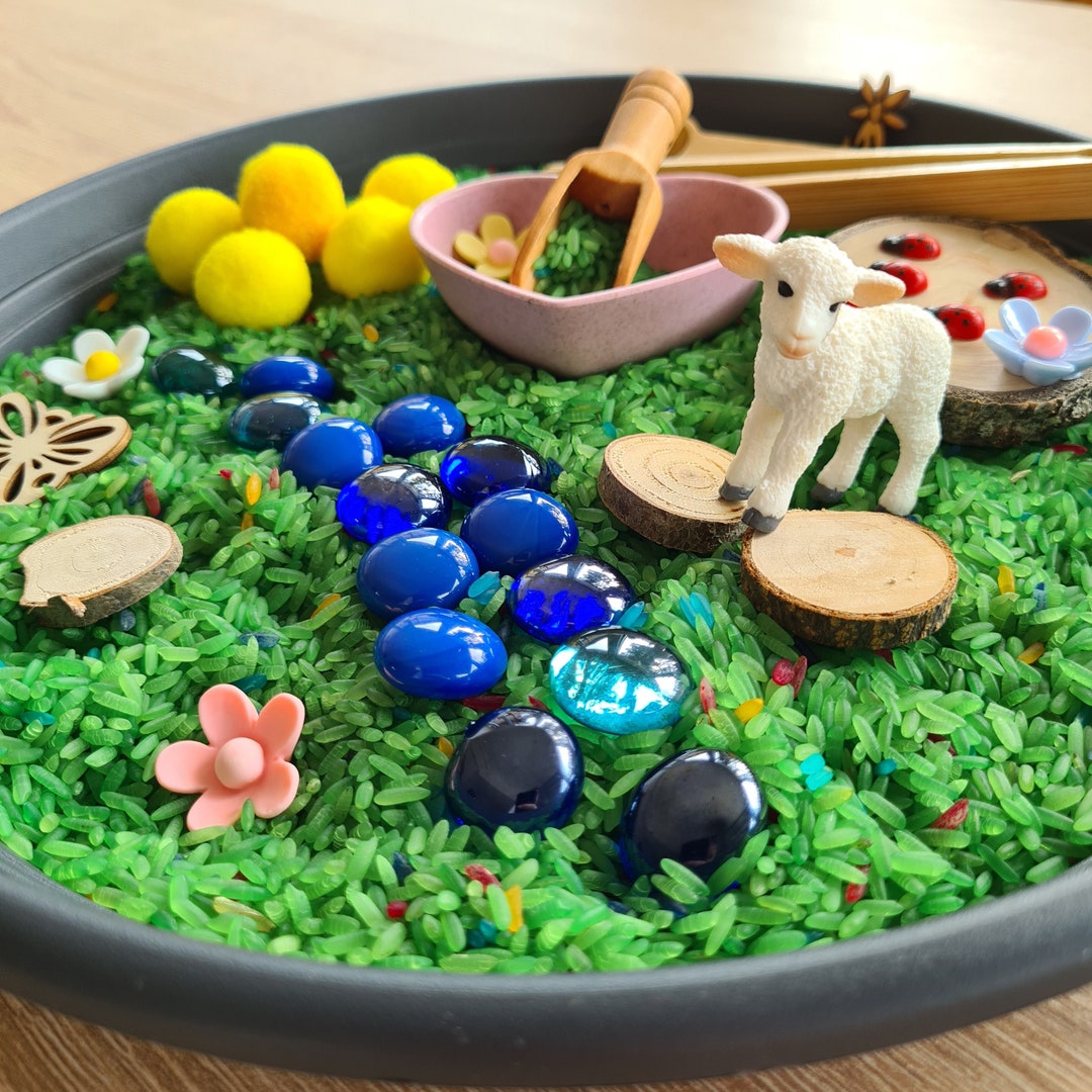 Spring Sensory Play Action Tray spring Meadow Easter Sensory Bin ...
