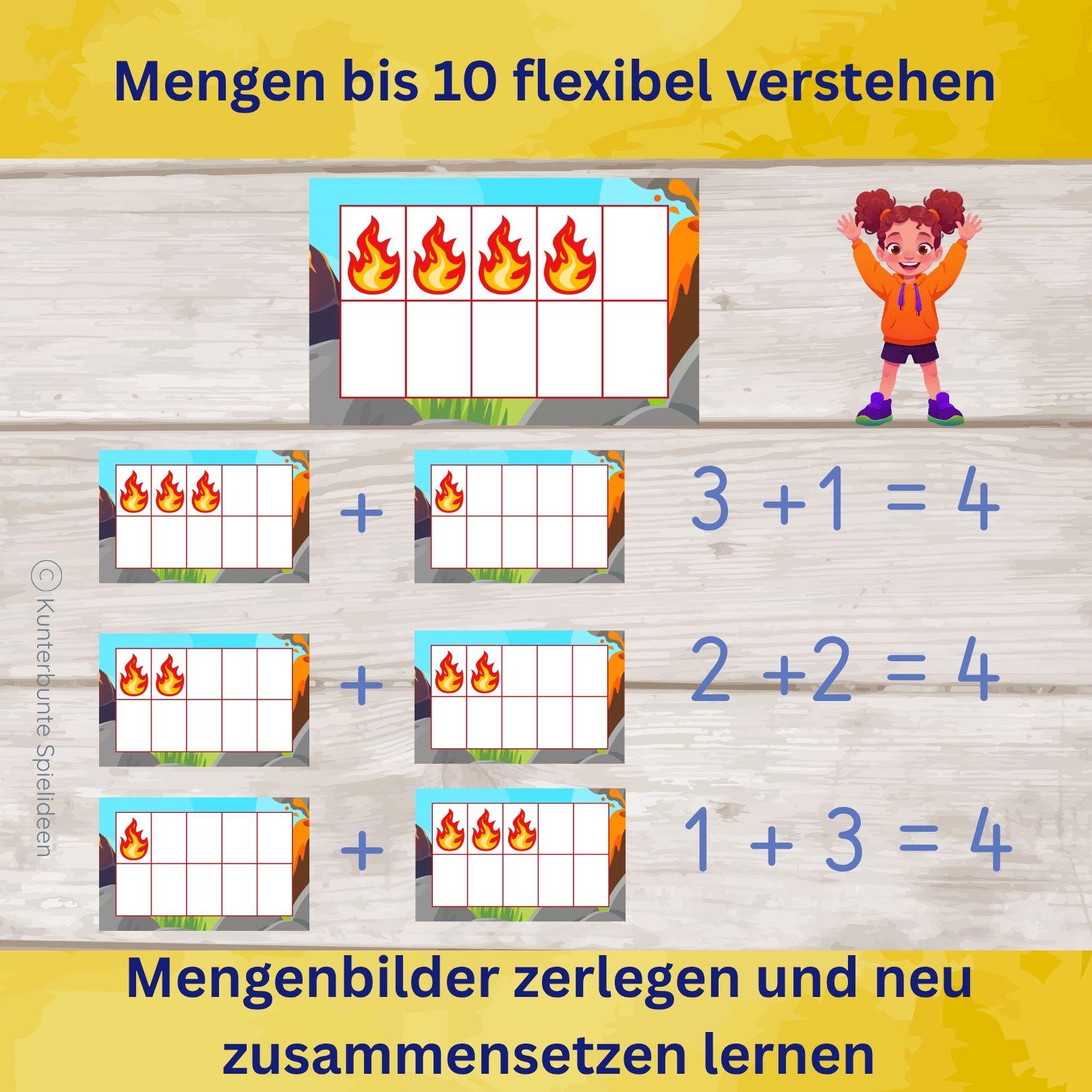 Tens Grid Flashcards Numbers and Quantities 1-10 PDF for Printing ...