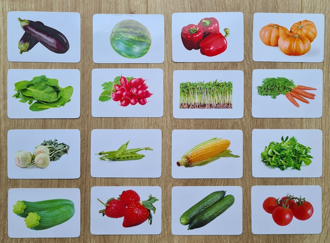 Fruit and Vegetable Picture Cards, Digital / PDF, Montessori, Preschool ...