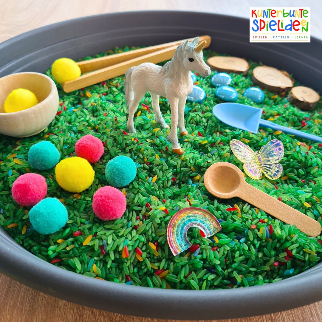 Unicorn Activity Tray Montessori Game - Sensory Bin Content / Sensory ...