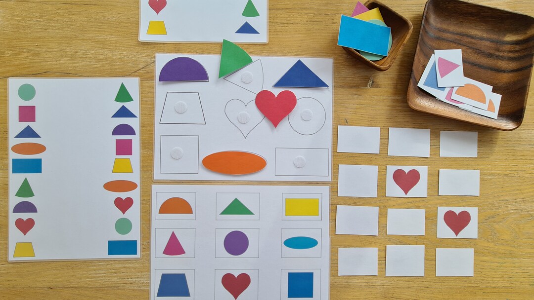 Learning Templates finding and Connecting Shapes Montessori Toddlers ...