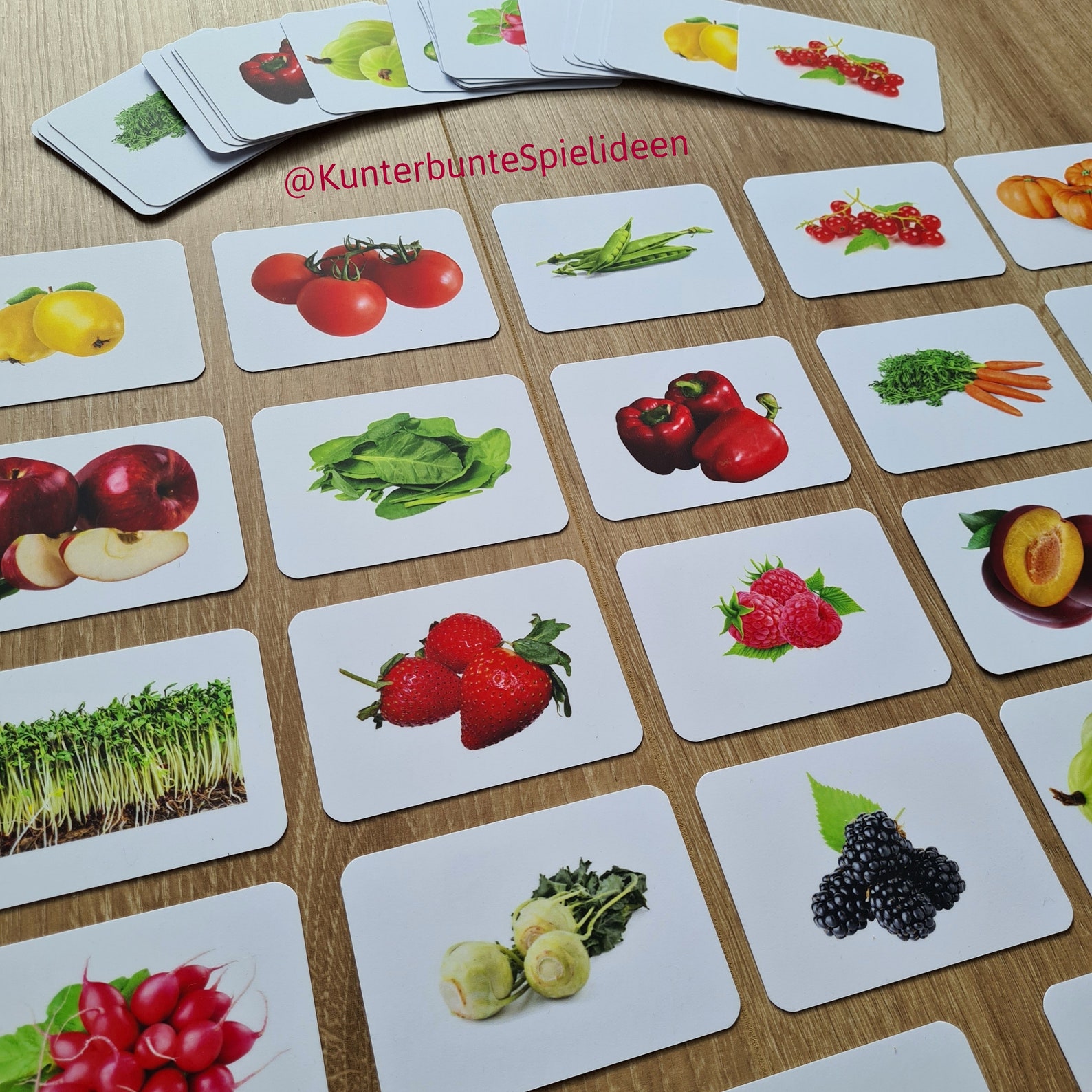Fruit and Vegetable Flashcards | Memory Game | Fruit, Vegetables ...